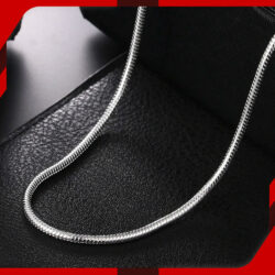 Round Snake Silver Chain | Best Black, Sliver Chains for Men